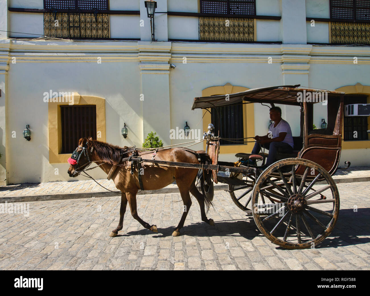 Kalesa horse carriages in Calle Crisologo, Vigan, Ilocos Sur ...