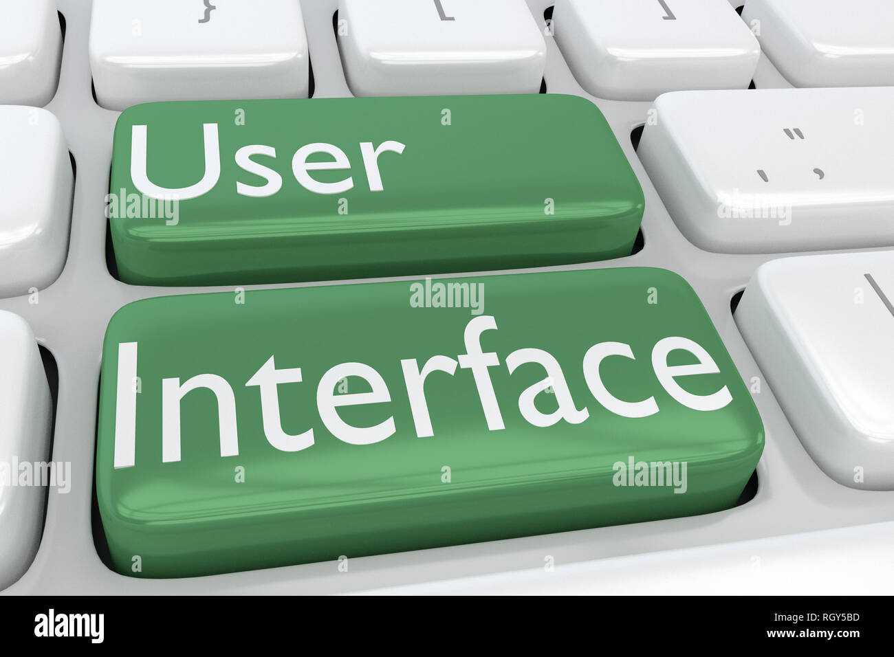 3d Illustration Of Computer Keyboard With The Script User Interface On