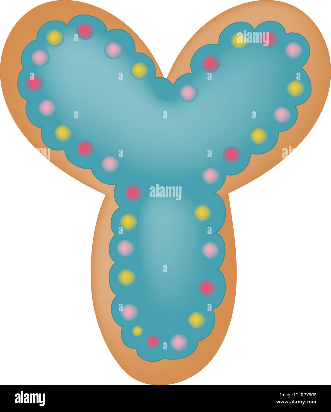 Chocolate Cake Donut Font with colorful sprinkles. Delicious Letter Y ...