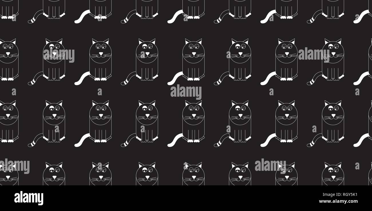 Black and white feline Stock Vector Images - Alamy