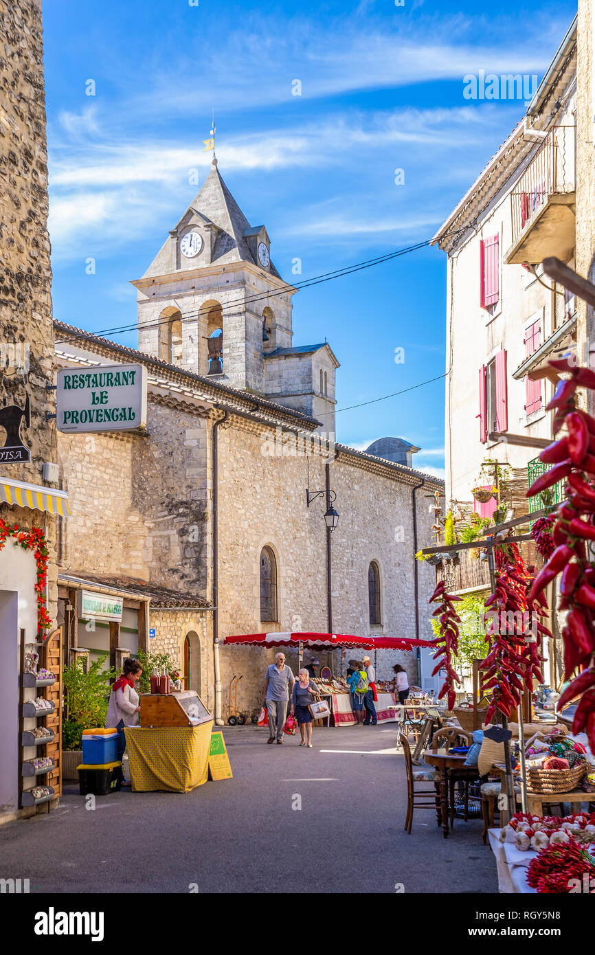 Sault, Provence, France - October 3, 2018: Outdoor walking street of ...