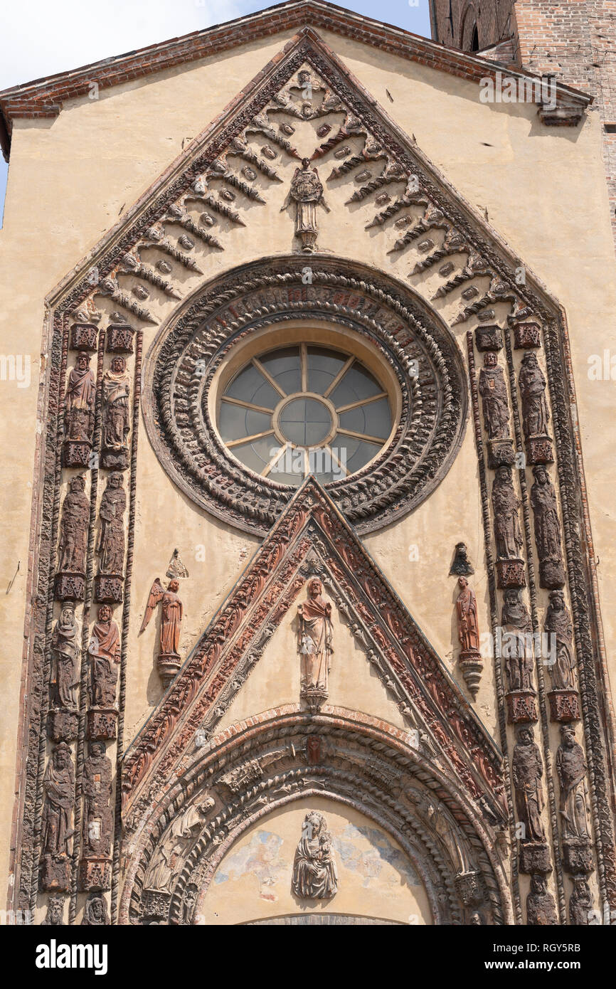 Chivasso, Turin, Piedmont, italy: facade of the medieval cathedral ...