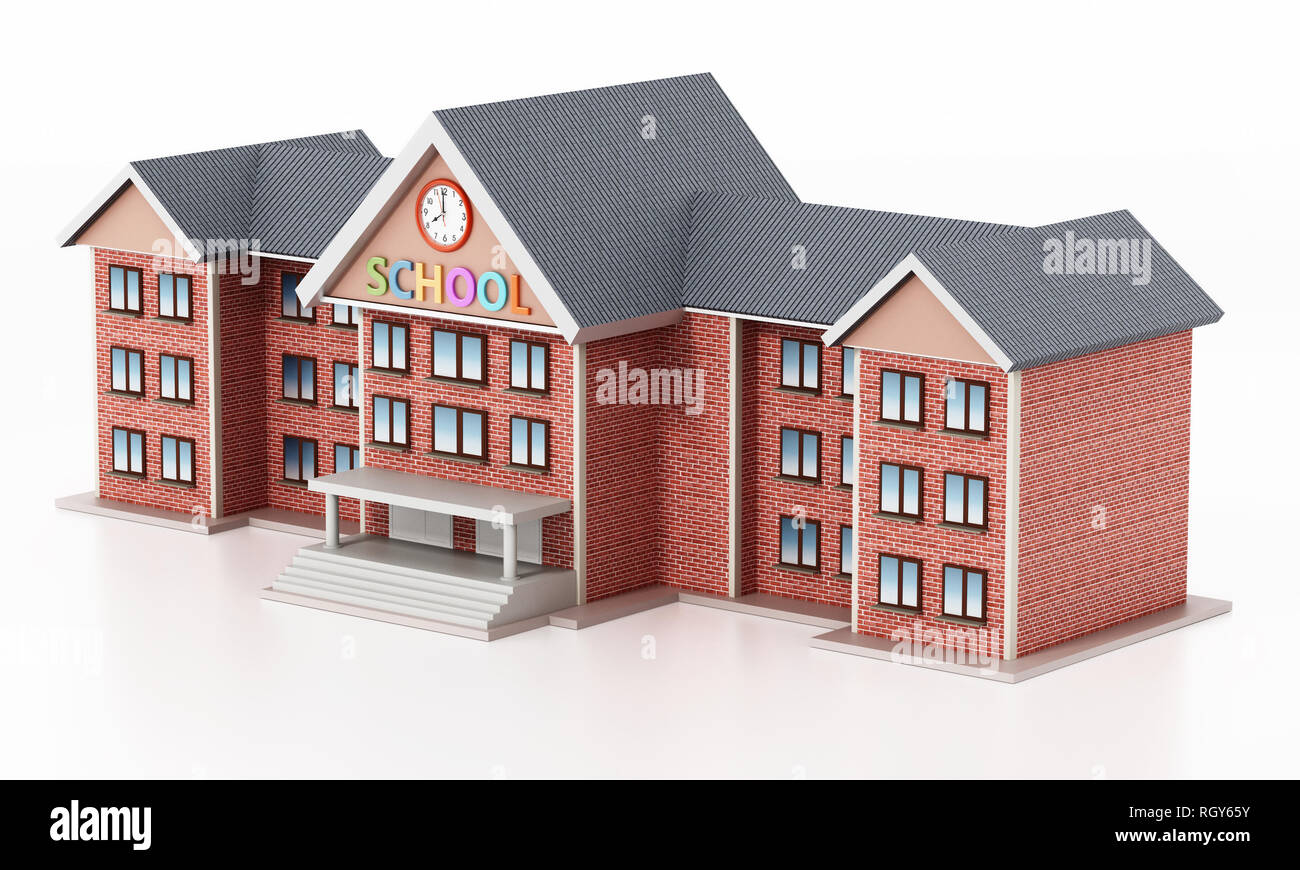 Cartoon school building illustration hi-res stock photography and ...