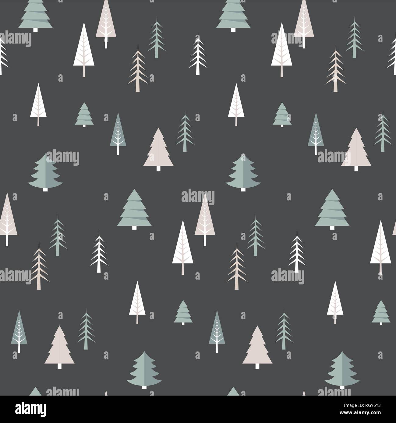 Christmas winter forest landscape . seamless pattern and background ...