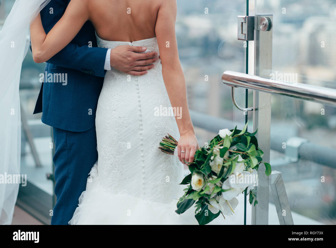 Bride and groom back view hi-res stock photography and images - Alamy