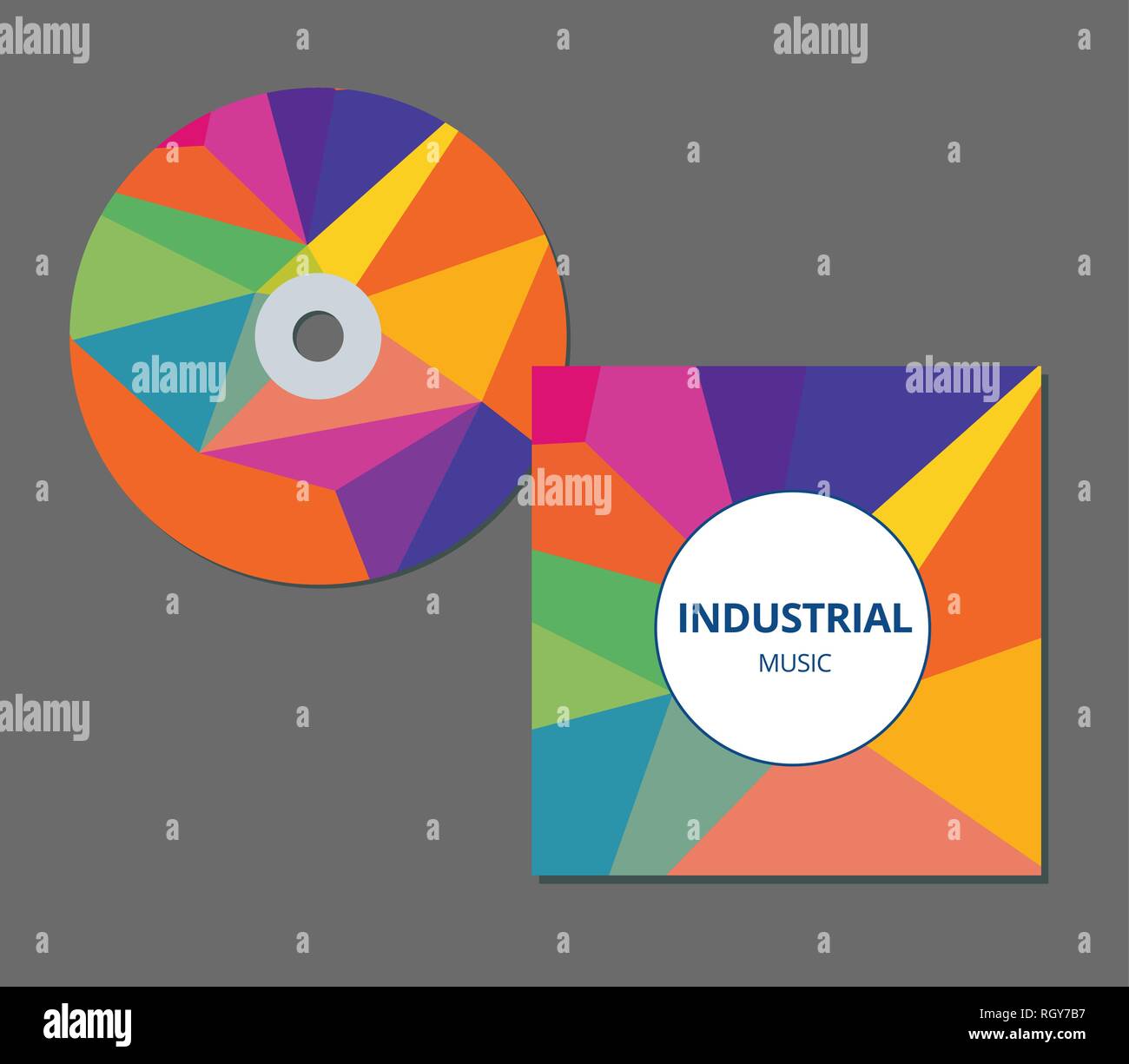 CD cover presentation design template with copy space and wave effect ...