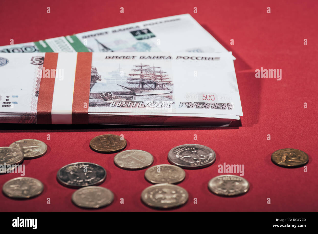 Russian rubles close up coins hi-res stock photography and images - Alamy