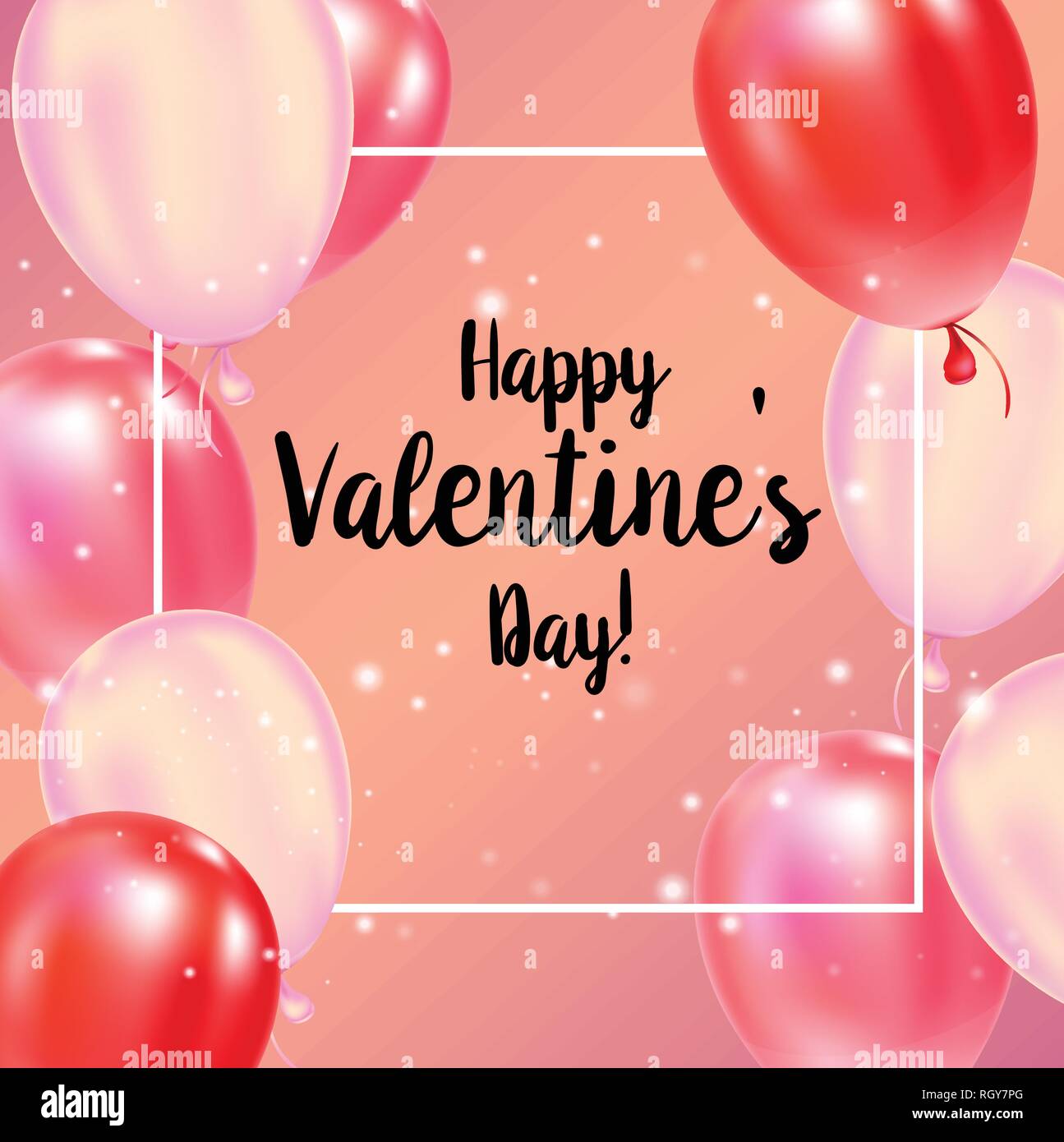 Happy Valentines Day typography poster with handwritten calligraphy ...