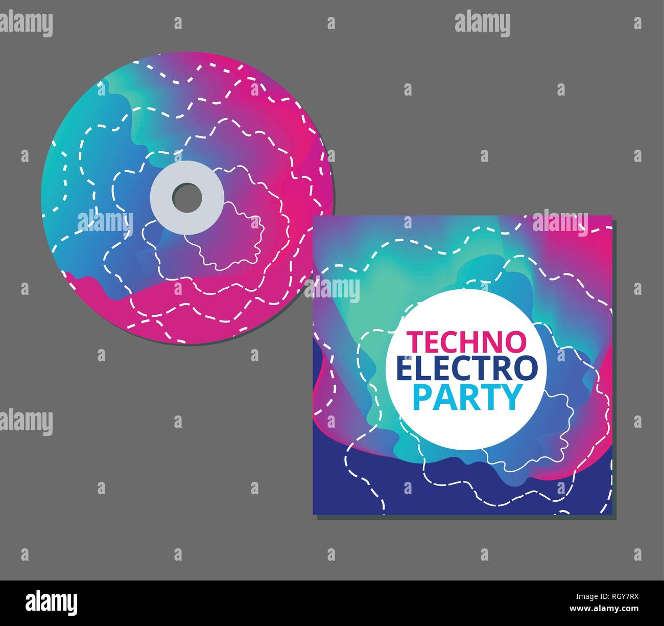 CD cover presentation design template with copy space and wave effect ...