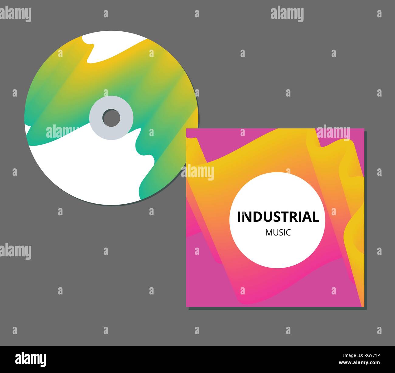 CD cover presentation design template with copy space and wave effect ...