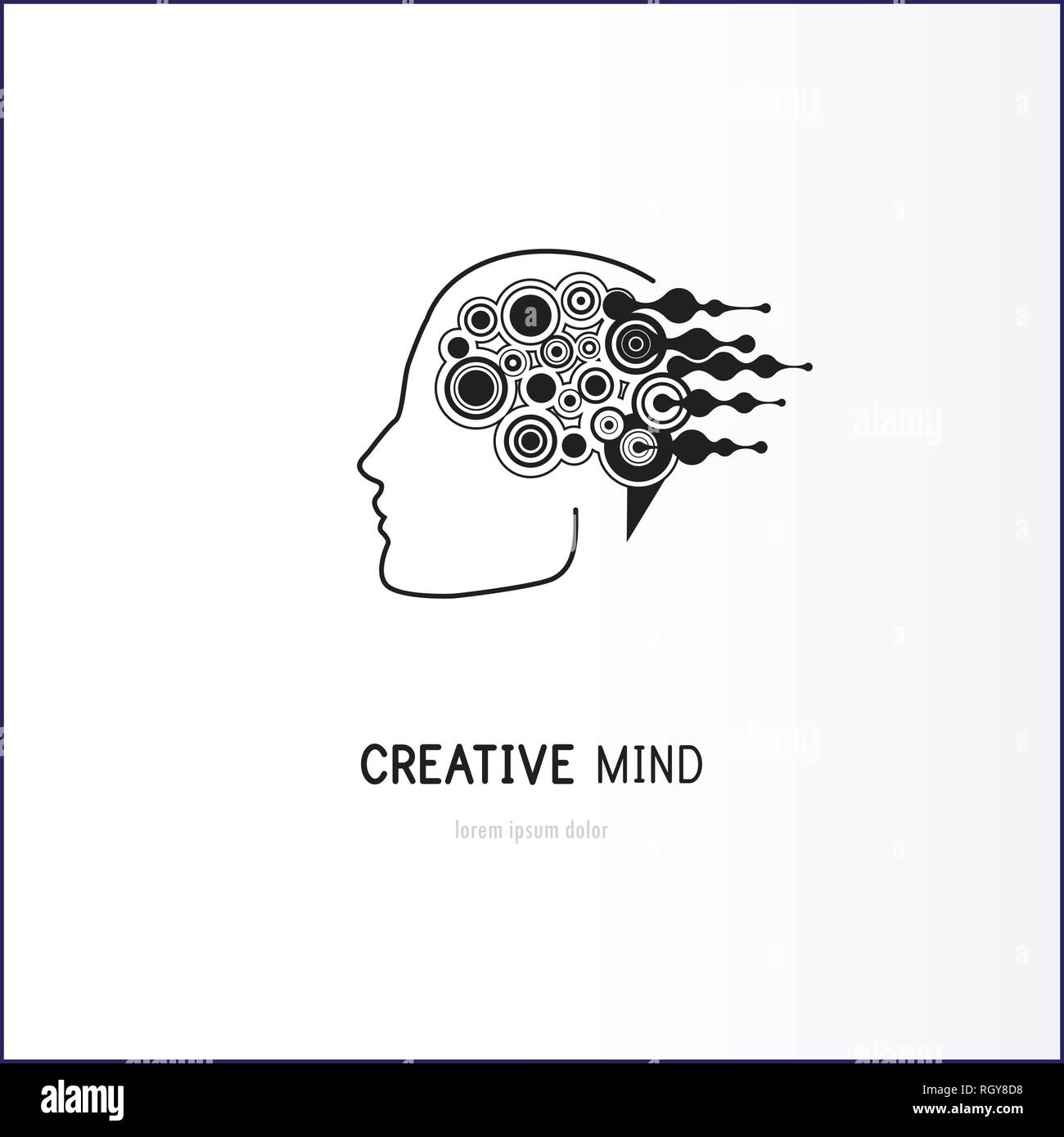 Creative mind - business vector logo template concept illustration ...