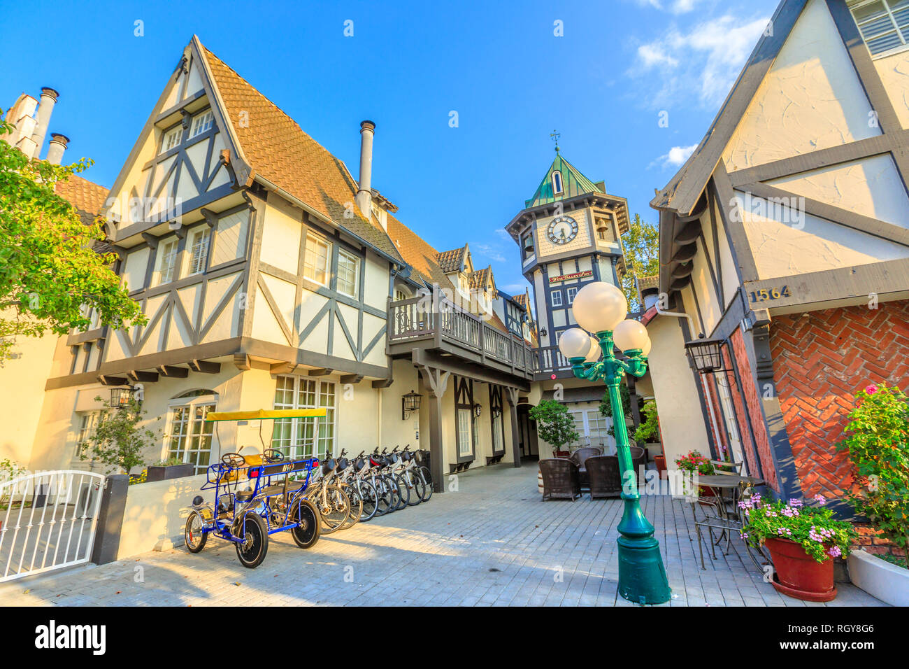 Solvang, California, United States - August 10, 2018: ancient clock ...