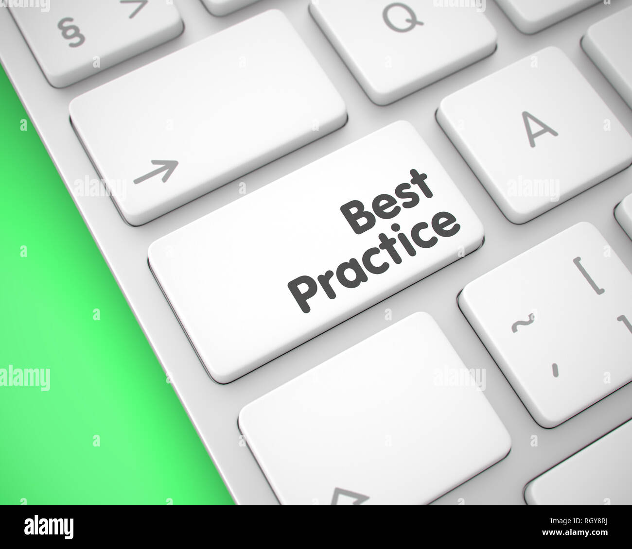 Best Practice - Message on the White Keyboard Keypad. 3D Stock Photo ...