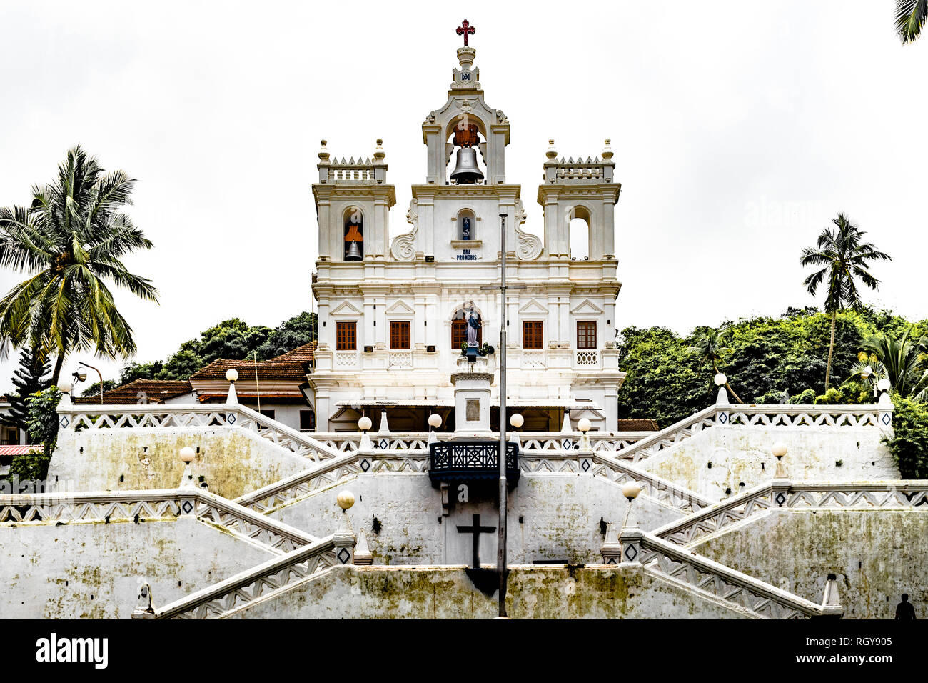Beautiful facade of famous Panjim Church also known as Our Lady of the ...
