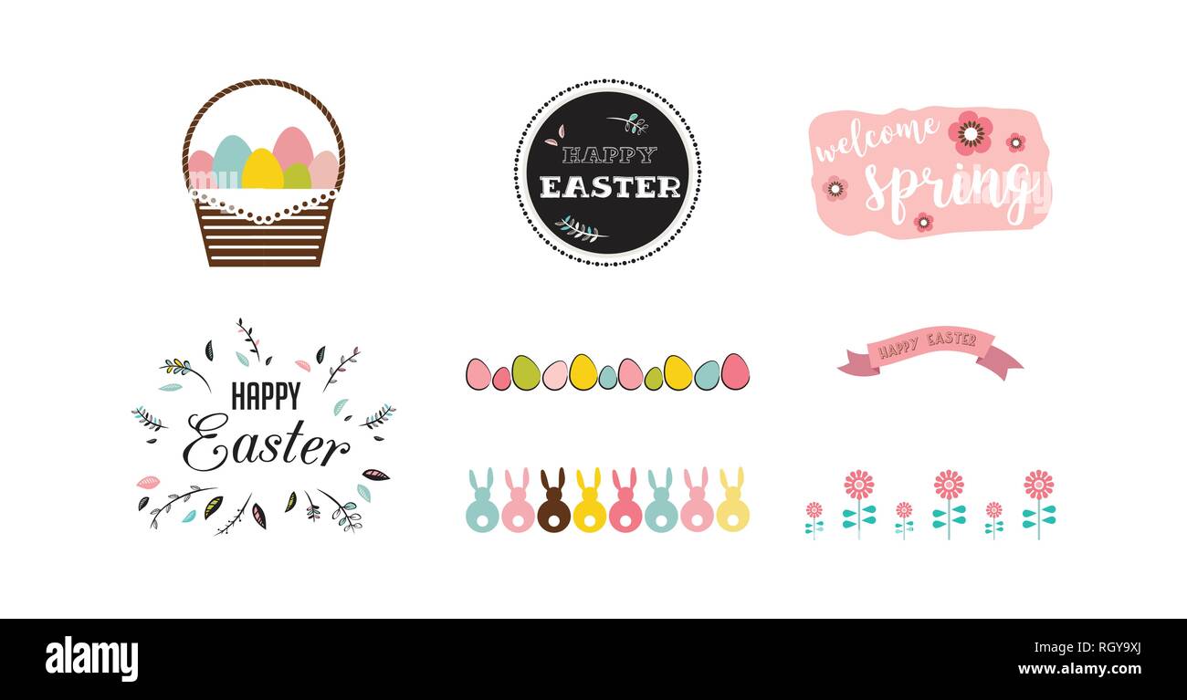 traditional icon set for Easter holiday. vectr illustration Stock ...