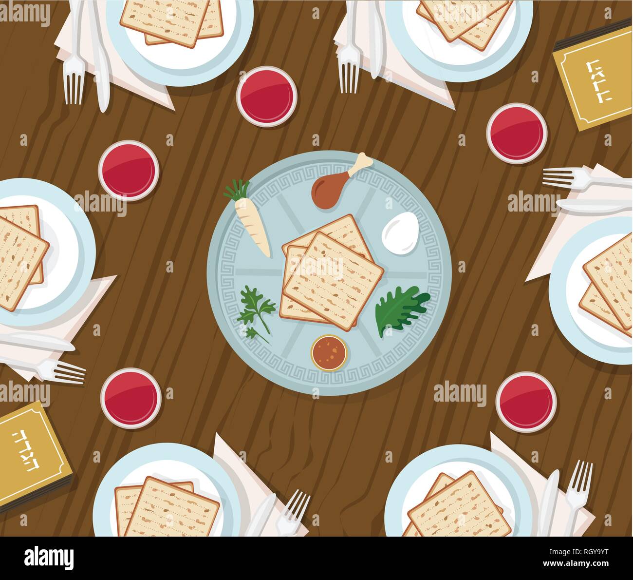 Passover meal family Stock Vector Images - Alamy