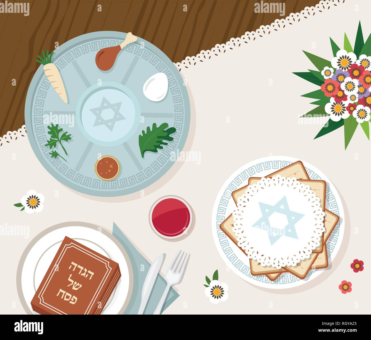 Passover meal family Stock Vector Images - Alamy