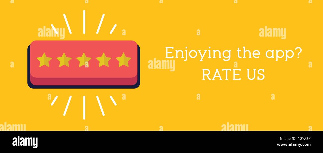 Hand press the star button. Customer review concept. Rating golden ...