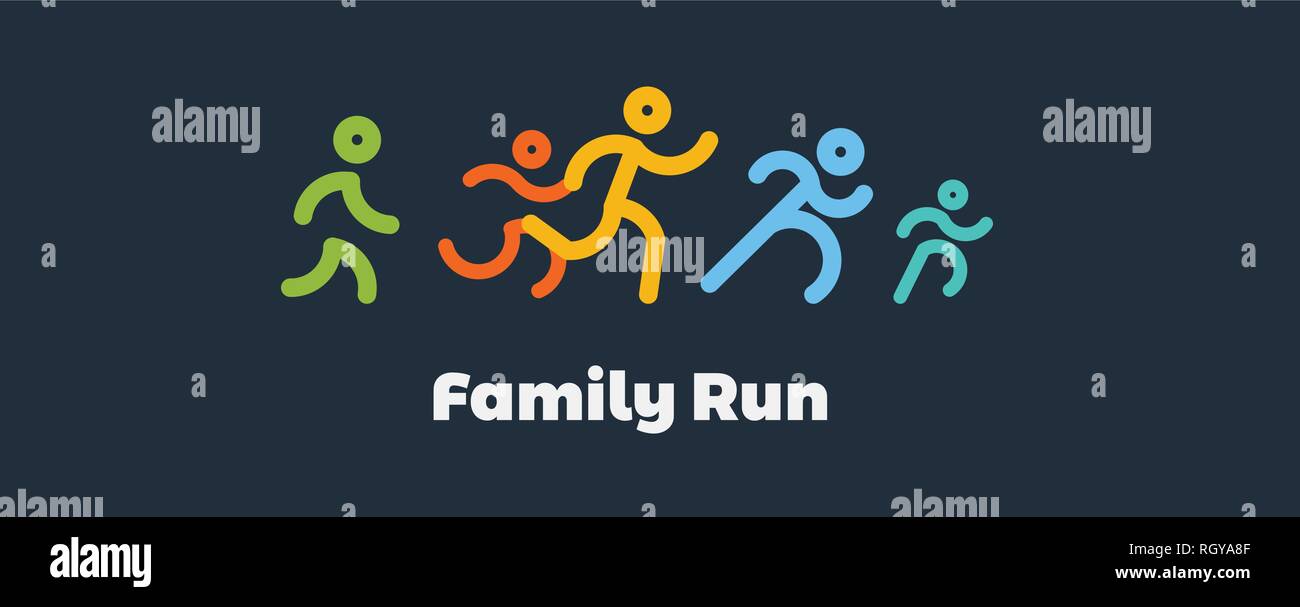 family run race. logo for running competition. vector illustration ...
