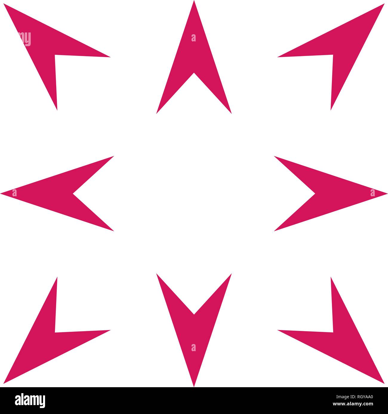 8/eight different crimson arrows in all directions. Vector illustration ...