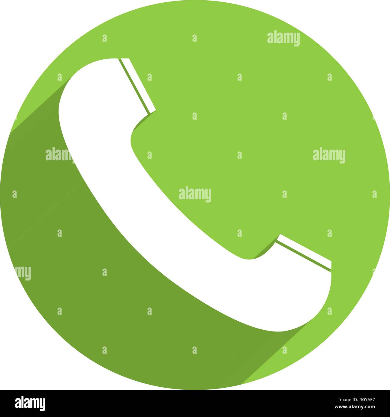 Telephone receiver icon in trendy flat style, flat shadow, isolated on ...