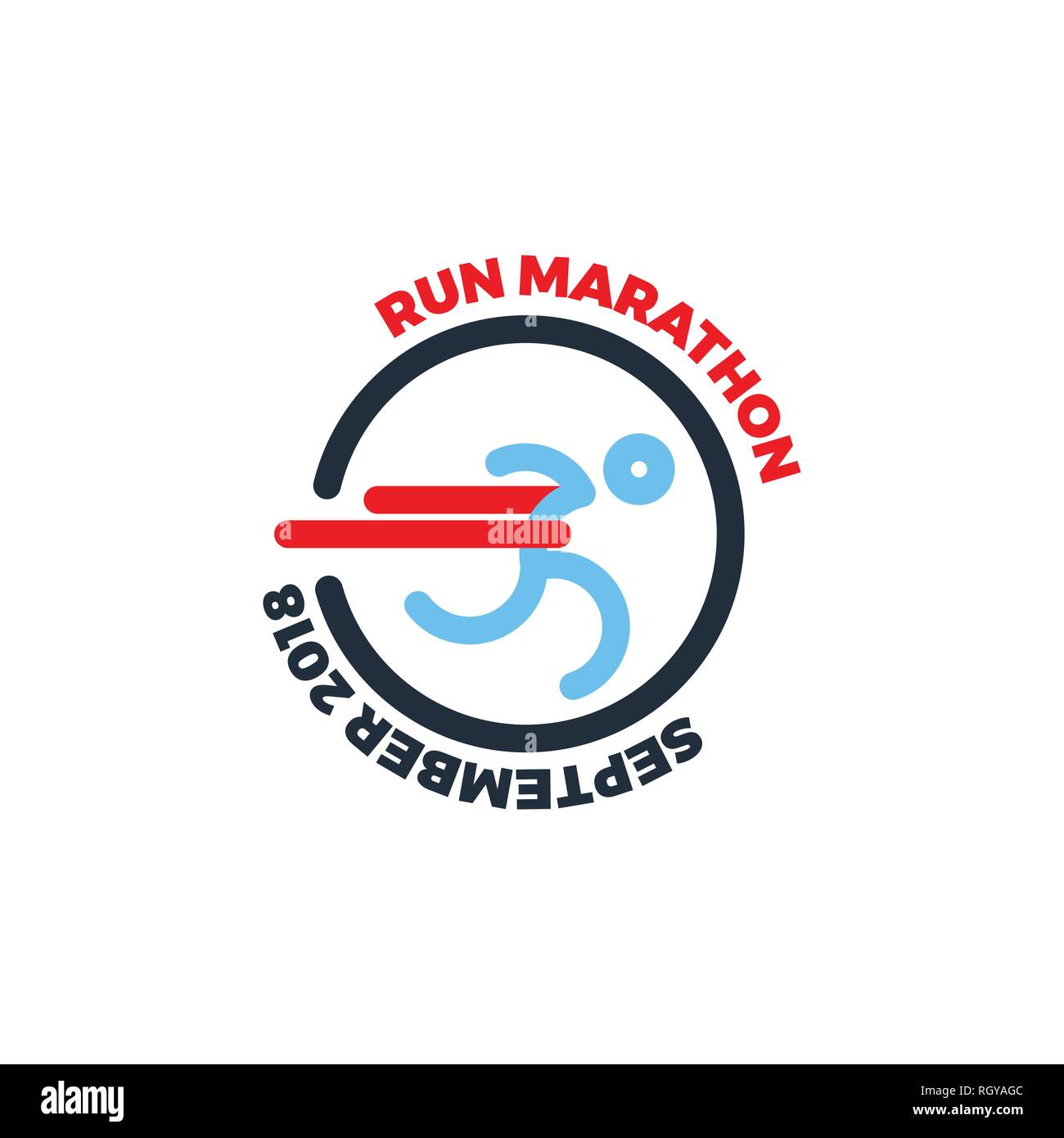 logo for running marathon. Silhouette Runner at Finish Line. flat ...