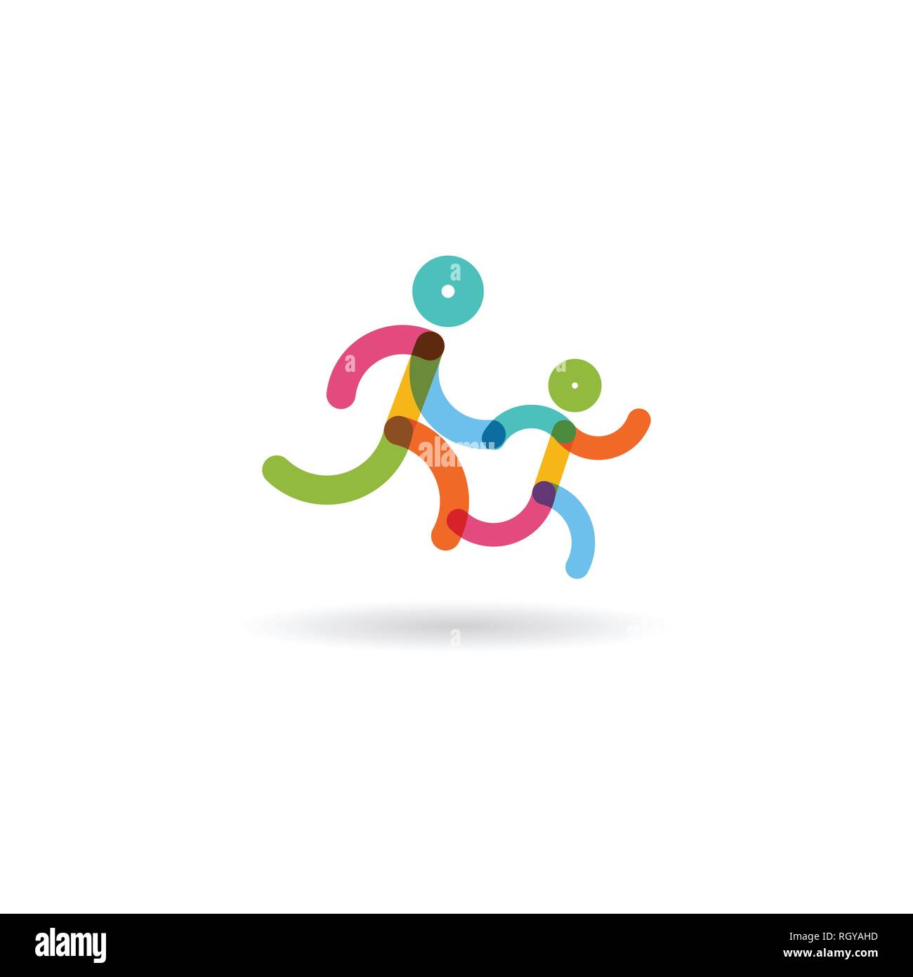 family run race. logo for running competition. vector illustration ...