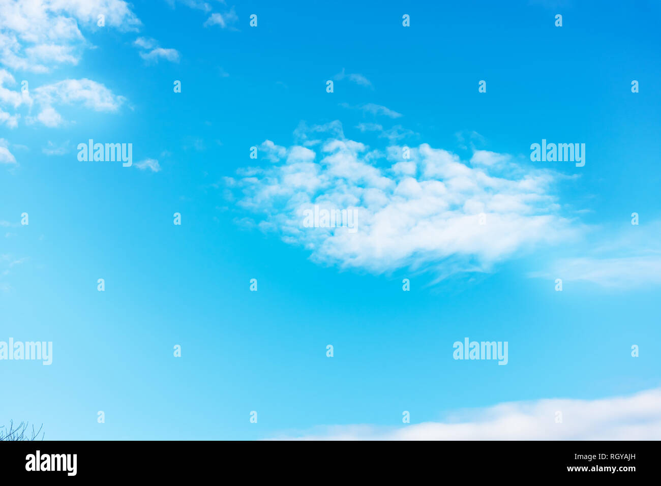 Blue sky with white clouds. Daytime and good weather Stock Photo - Alamy