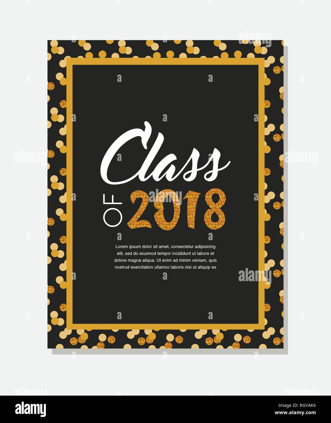 Graduation Class of 2018 greeting card and invitation template. Vector ...