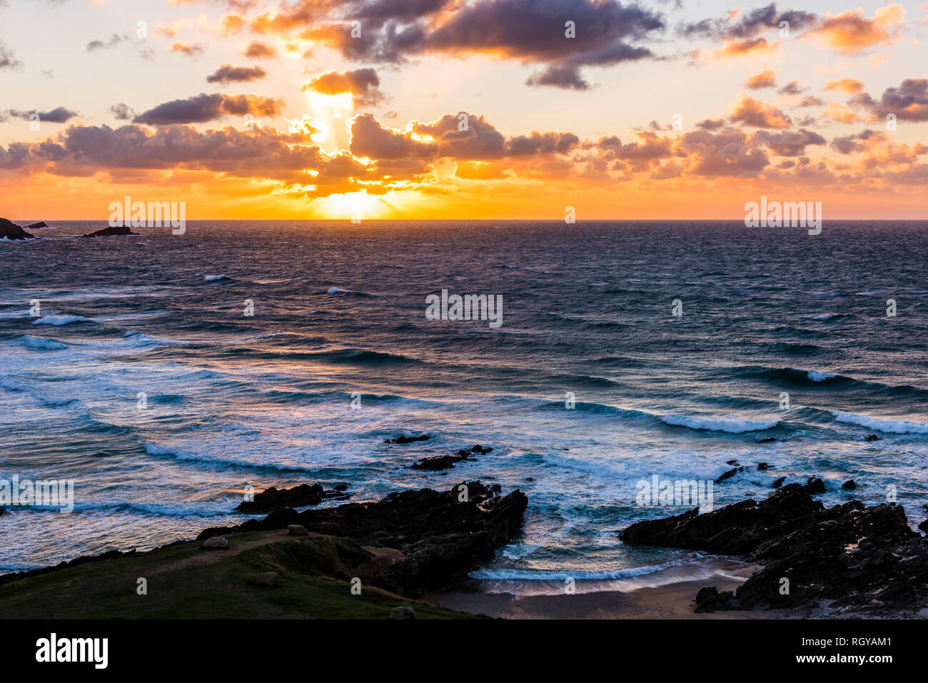 Newquay bay gale hi-res stock photography and images - Alamy