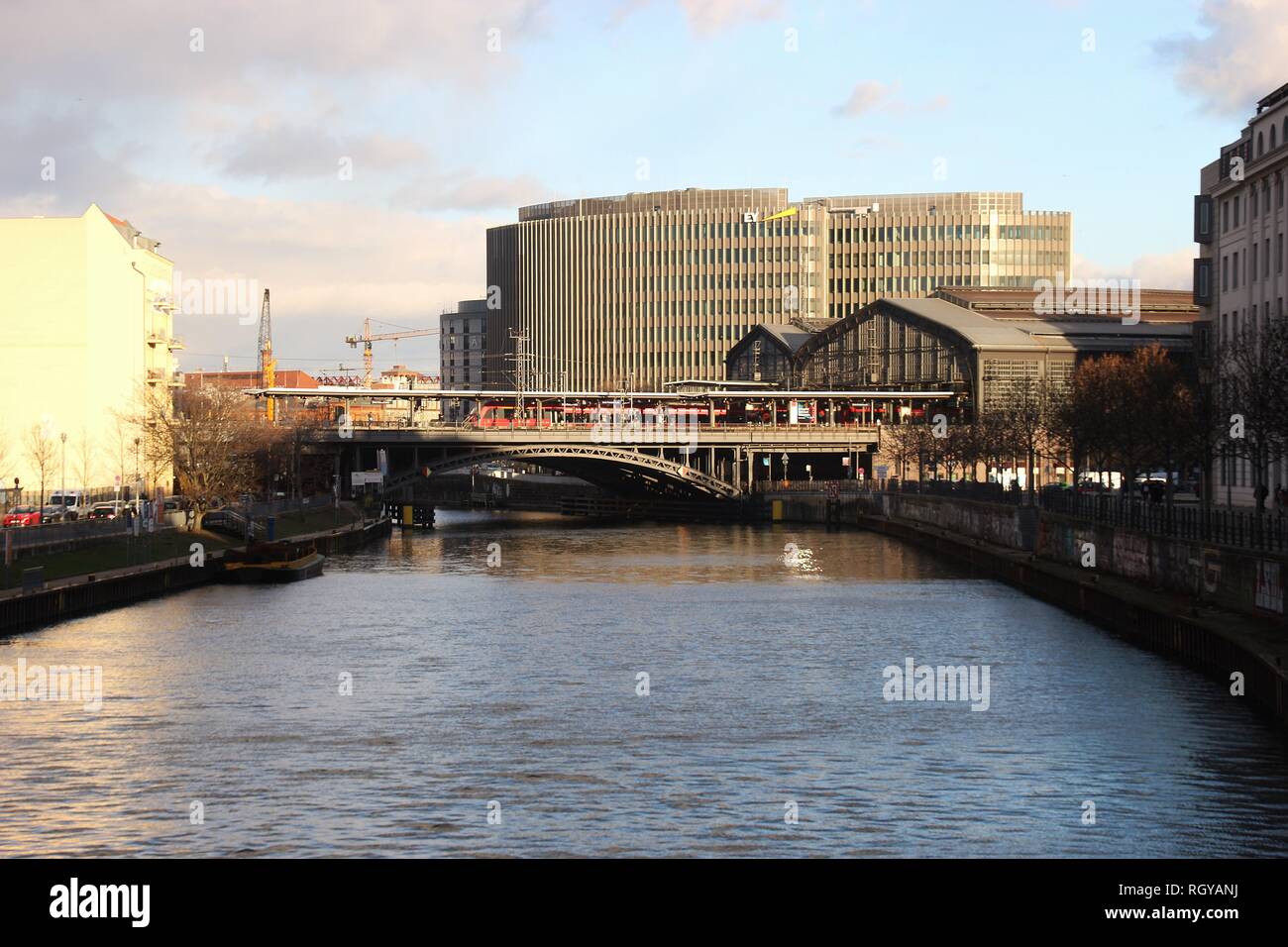 Berlin, Germany: City view in Berlin-Mitte. Panoramic view of the Spree ...
