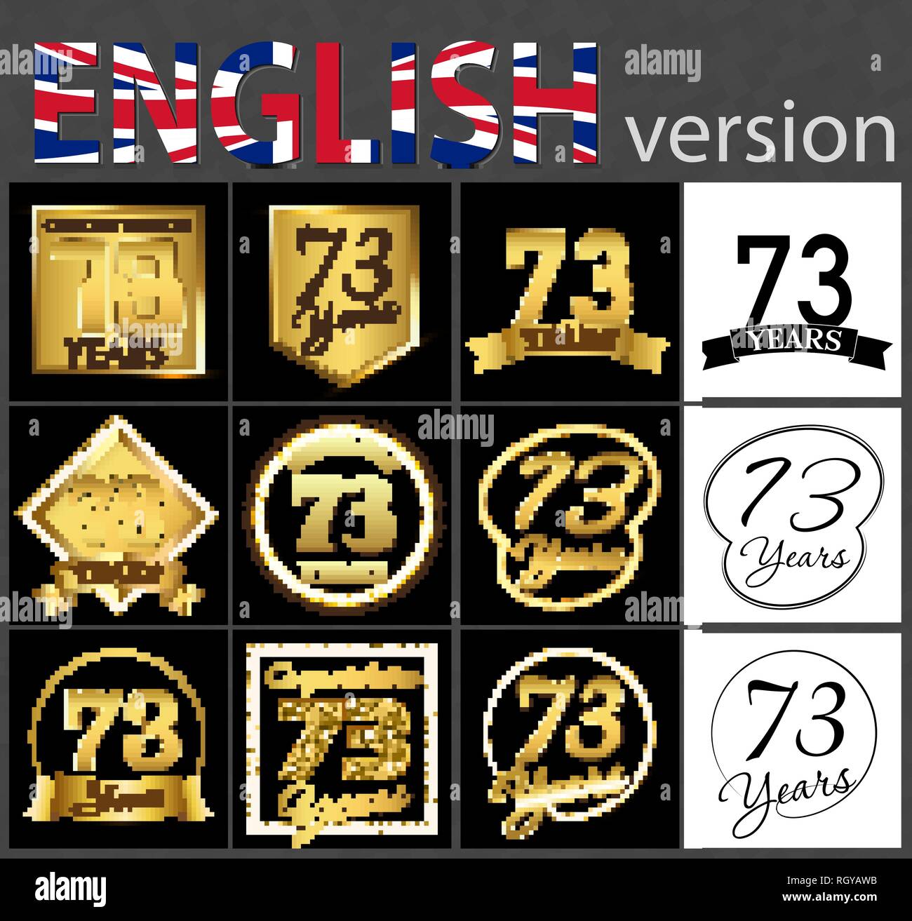 Set of number 73 years (seventy-three years) celebration. Anniversary ... Set of number 73 years (seventy-three years) celebration. Anniversary ...