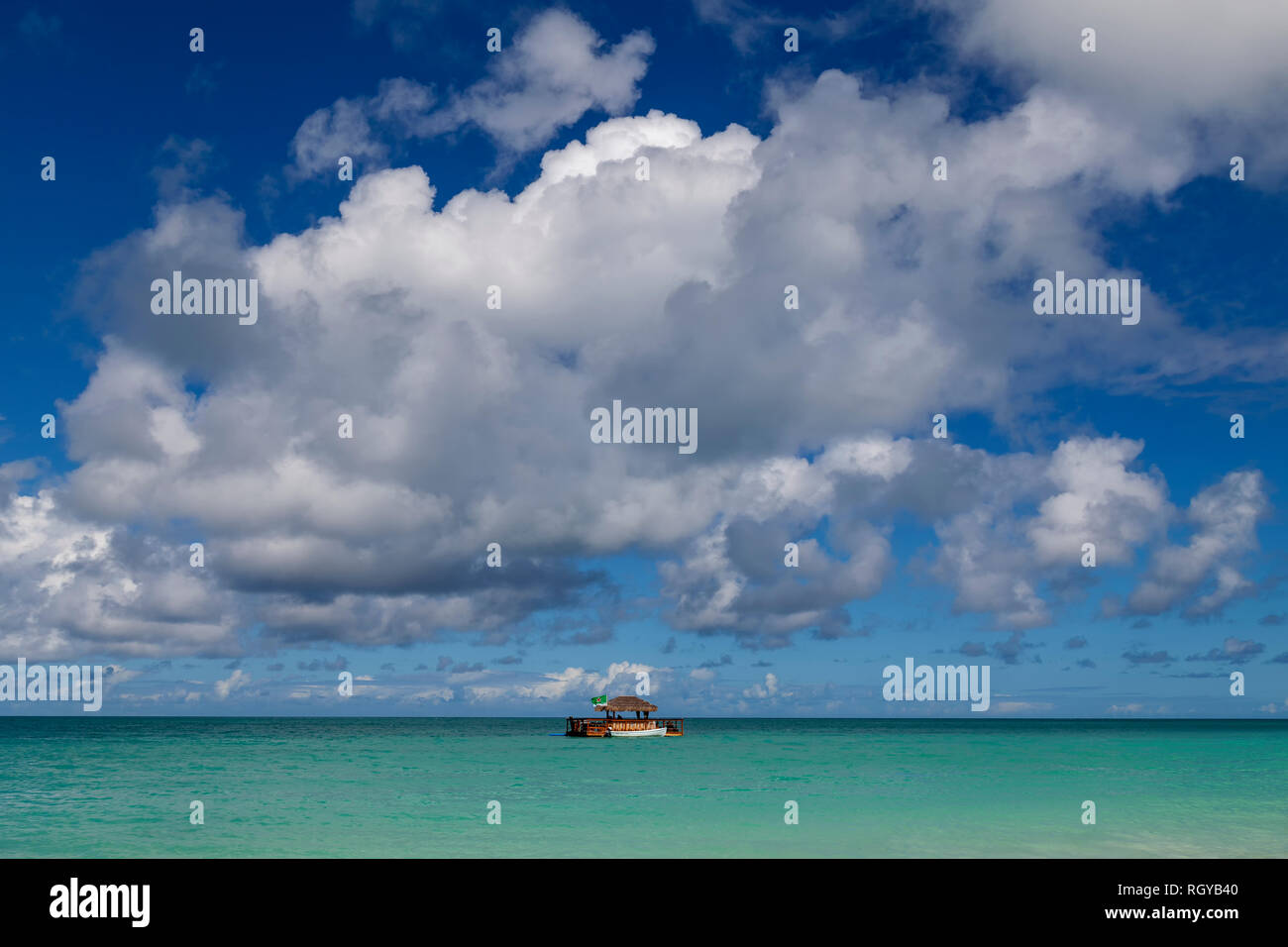 A floating bar in the Caribbean Stock Photo - Alamy