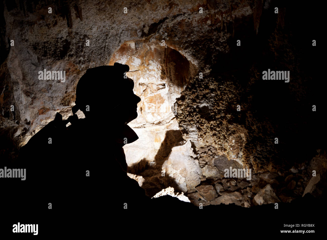 Cave caving silhouette hi-res stock photography and images - Alamy