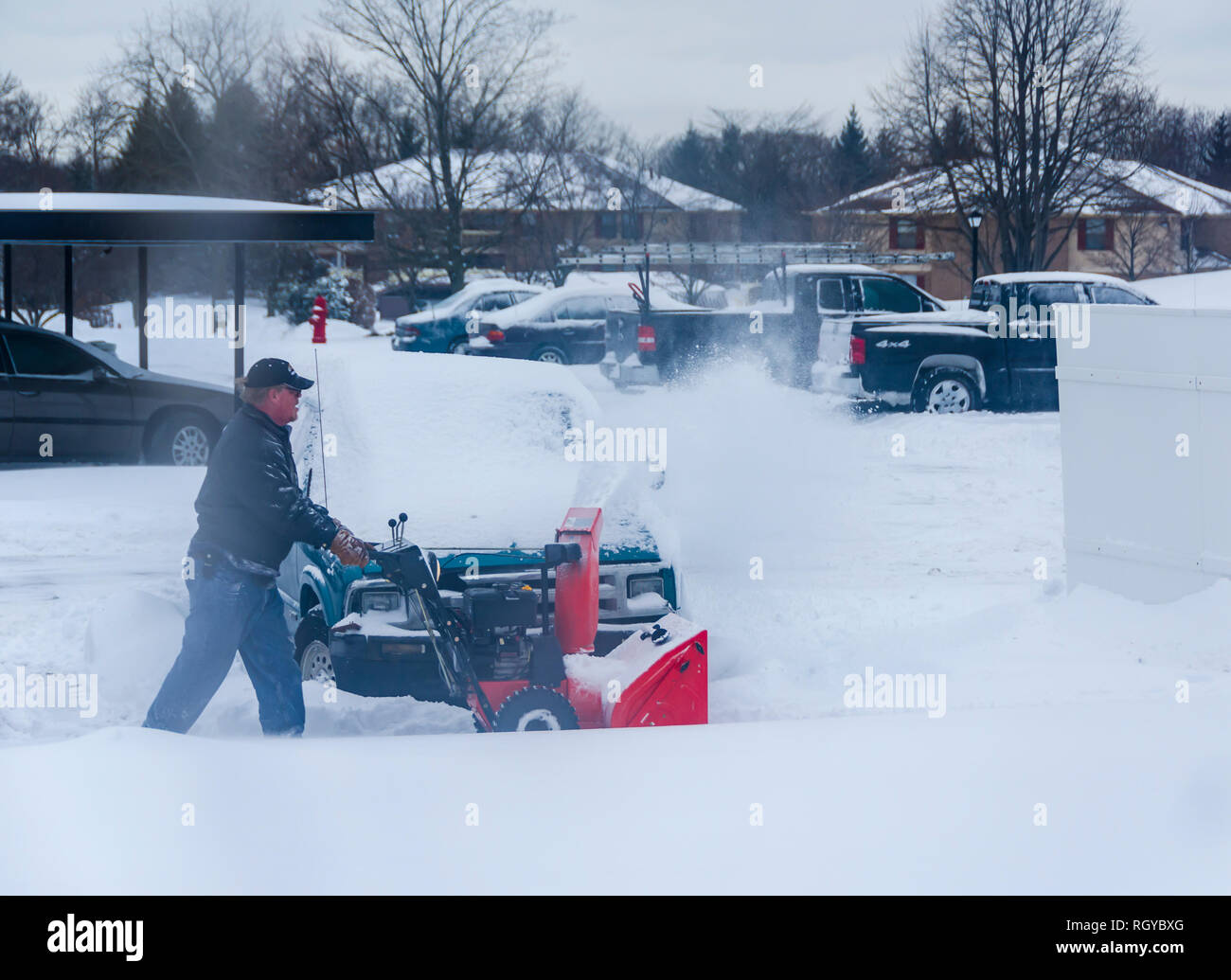 Man snowblower hi-res stock photography and images - Alamy