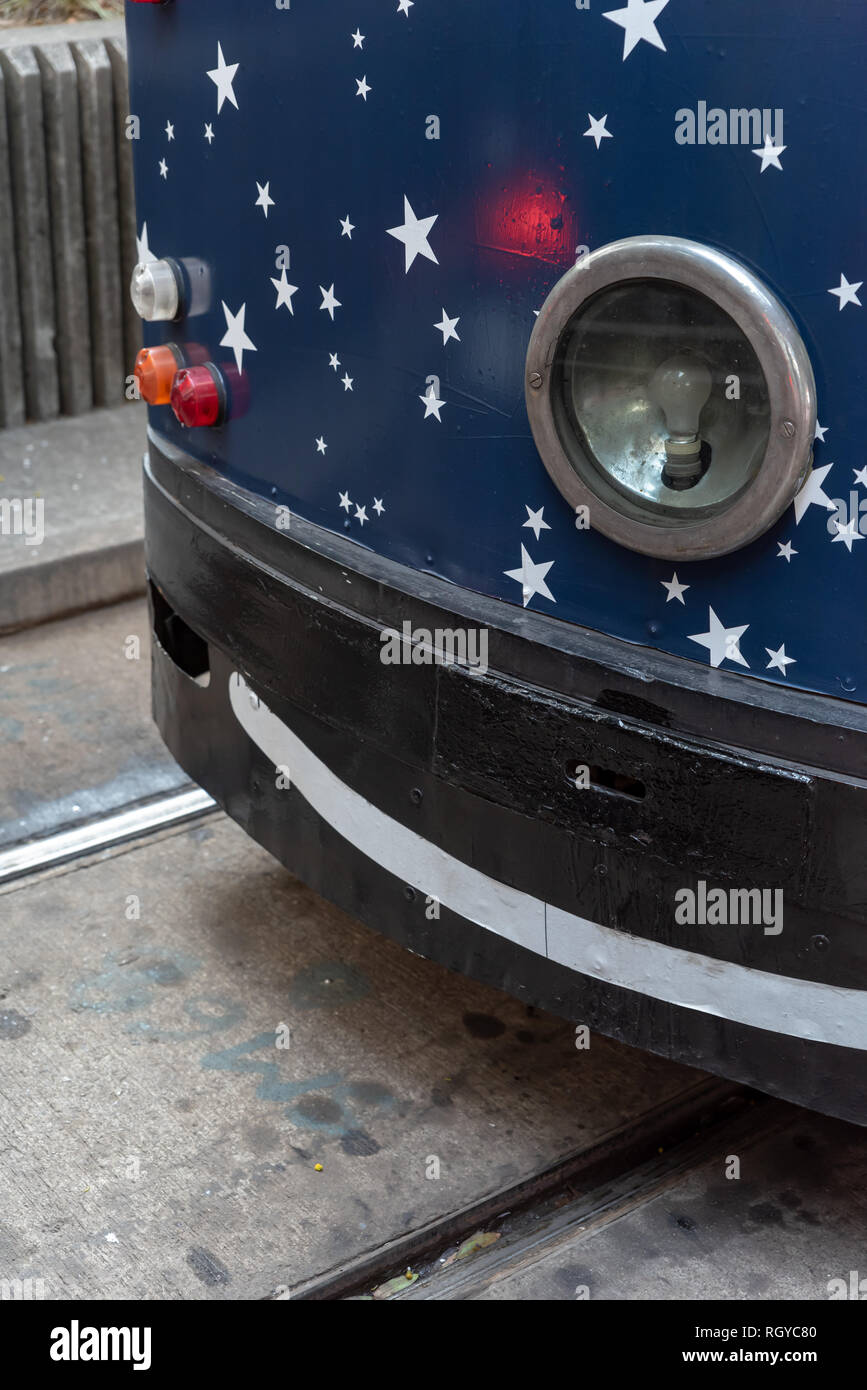 Close up of the tram in Hong Kong Stock Photo - Alamy