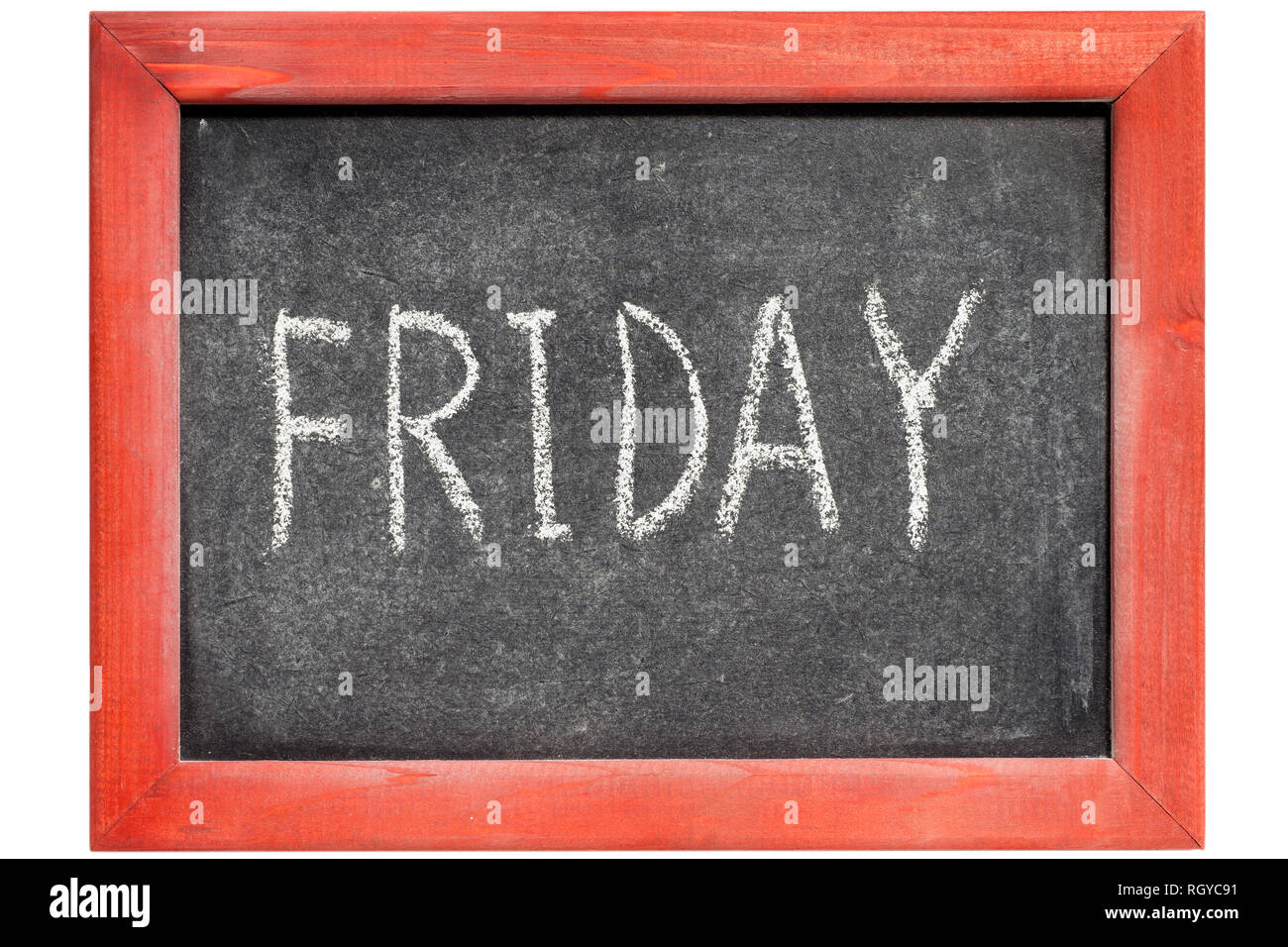Friday word handwritten on vintage blackboard Stock Photo - Alamy