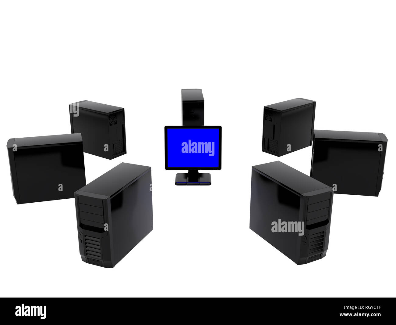 High resolution image computer. 3d illustration over white backgrounds ...