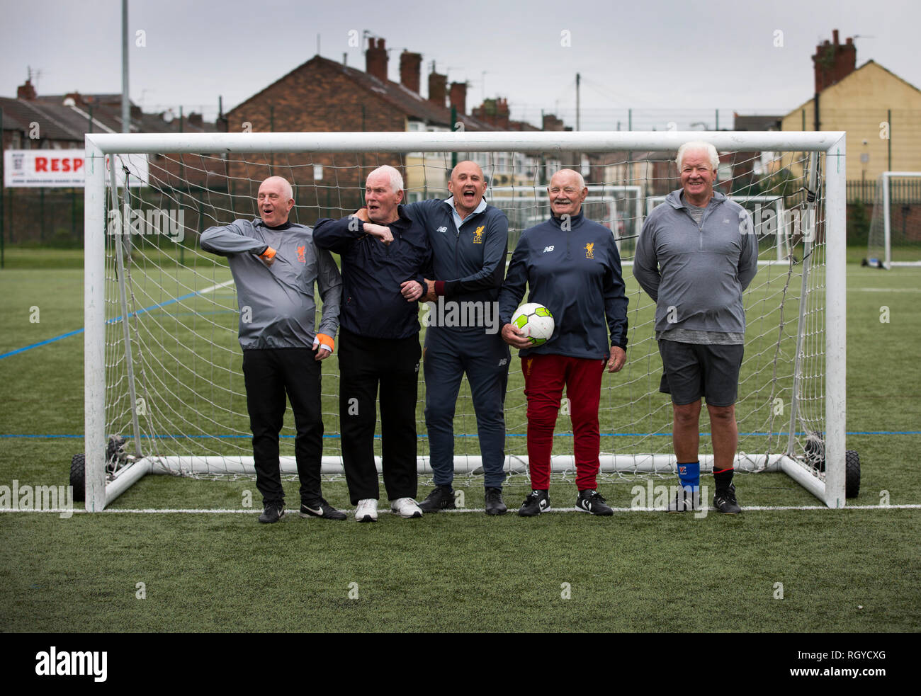 Former professional footballer Phil Neal (centre) taking part in a ...