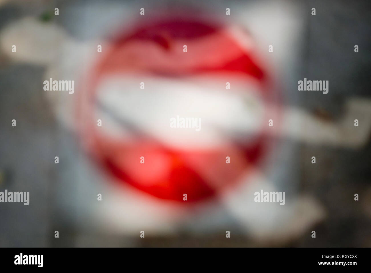 Double-exposure image of No Entry sign over a Pedestrian road sign ...
