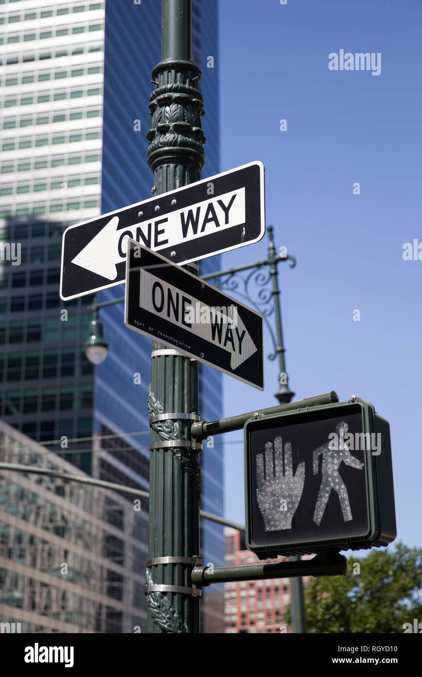 Street signs at Manhattan in New York City, USA Stock Photo - Alamy