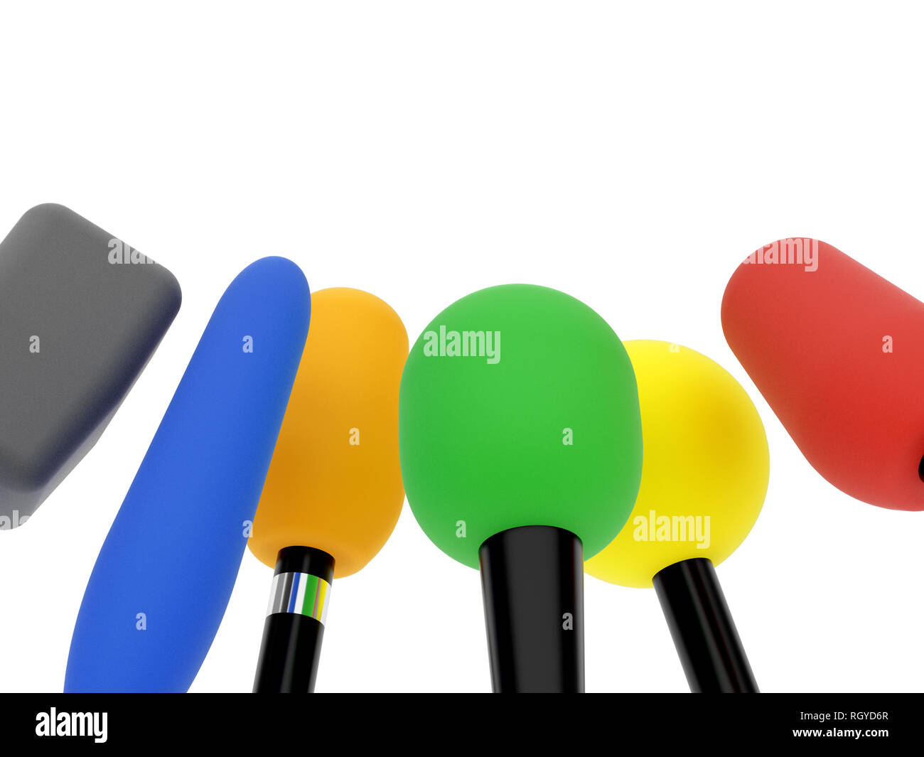 High resolution microphone. 3d illustration over white backgrounds ...