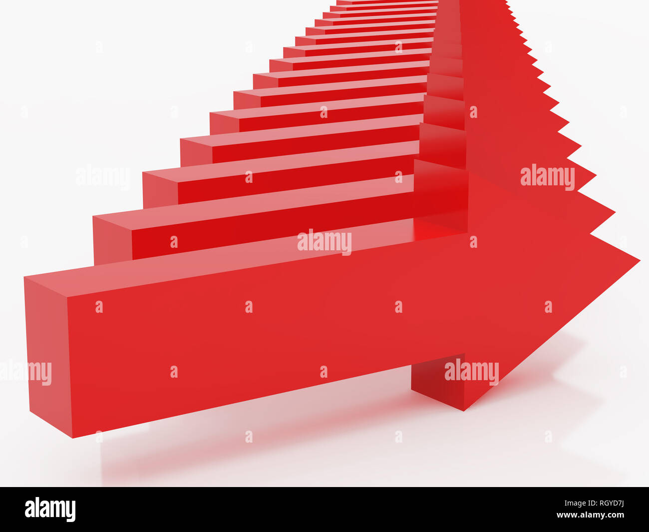 High resolution image red arrow. 3d illustration over white backgrounds Stock Photo - Alamy