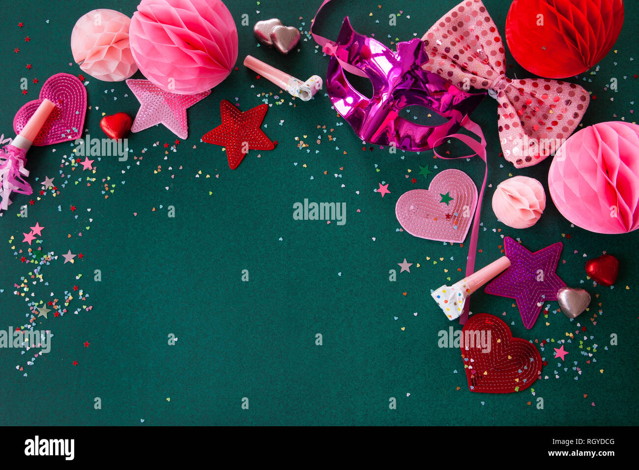 Colorful decorations and costumes for carnival / a costume party Stock ...