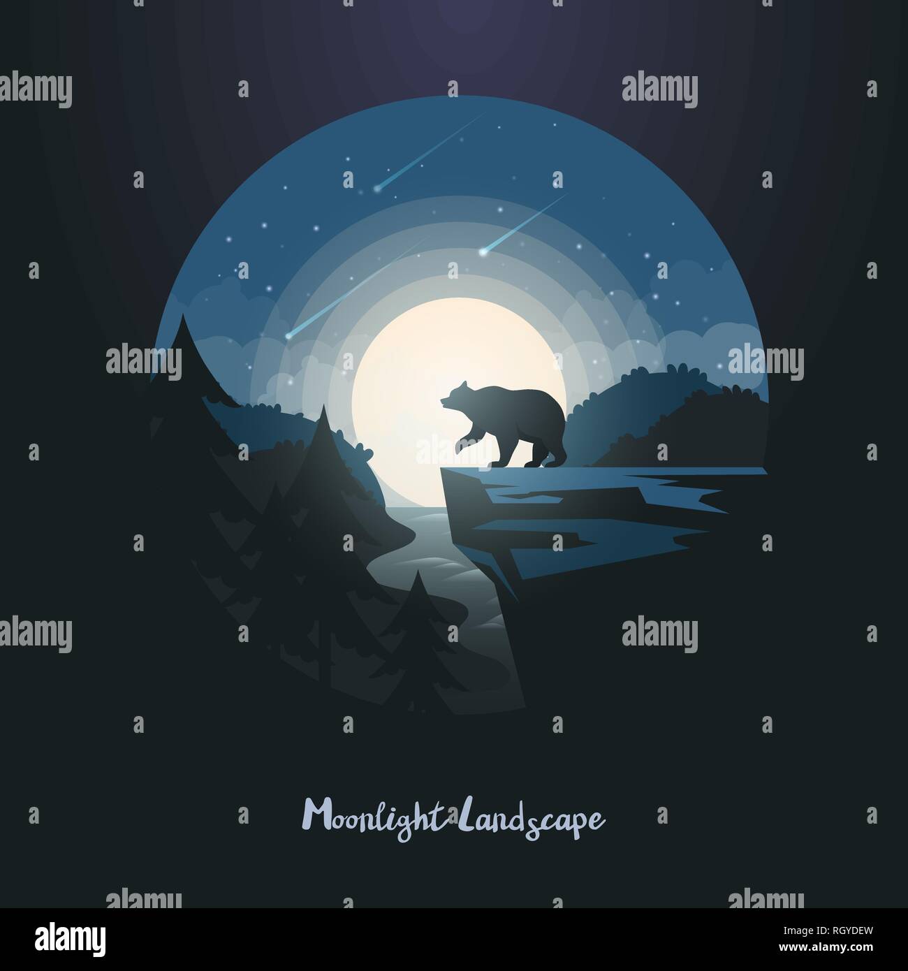 Moon bear illustration Stock Vector Images - Alamy
