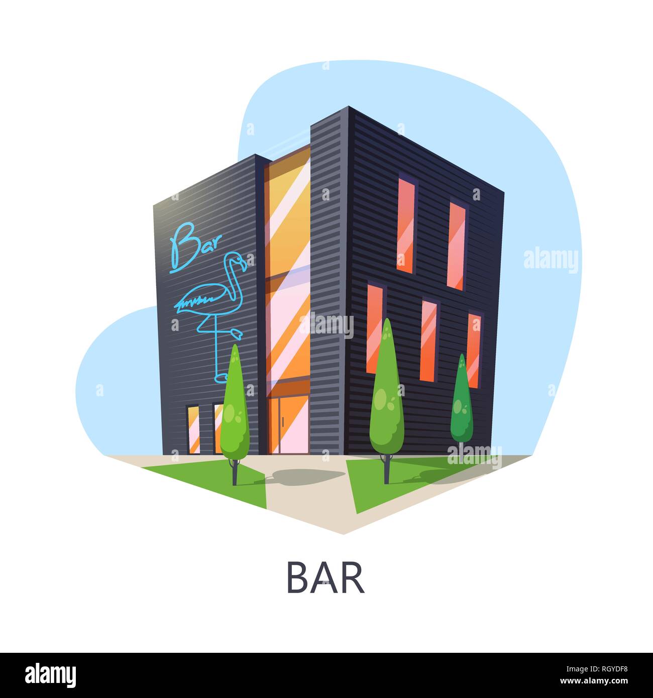 Bar night city view Stock Vector Images - Alamy