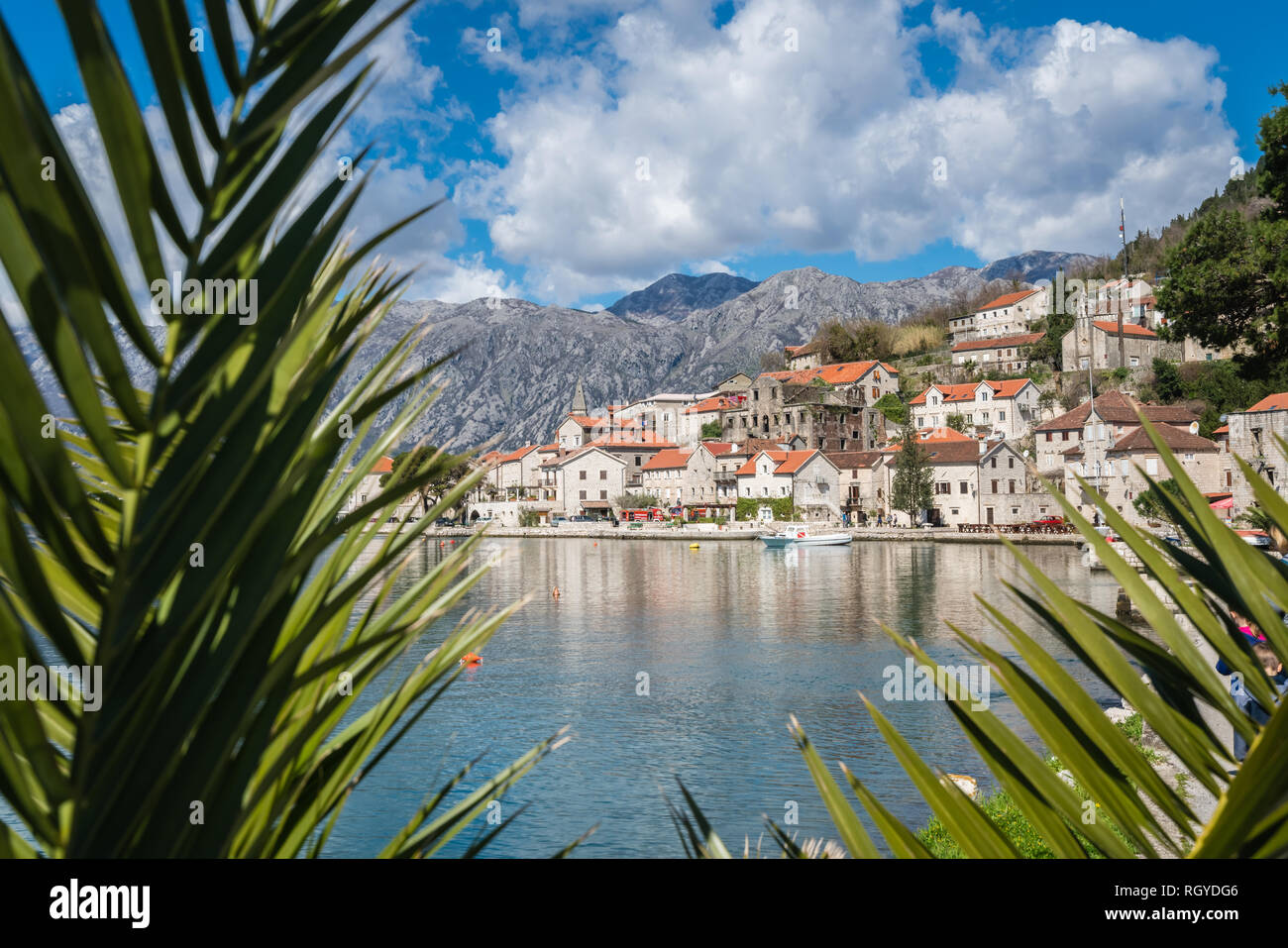 Perast, Montenegro - April 2018 : View of the beautiful Perast town in ...