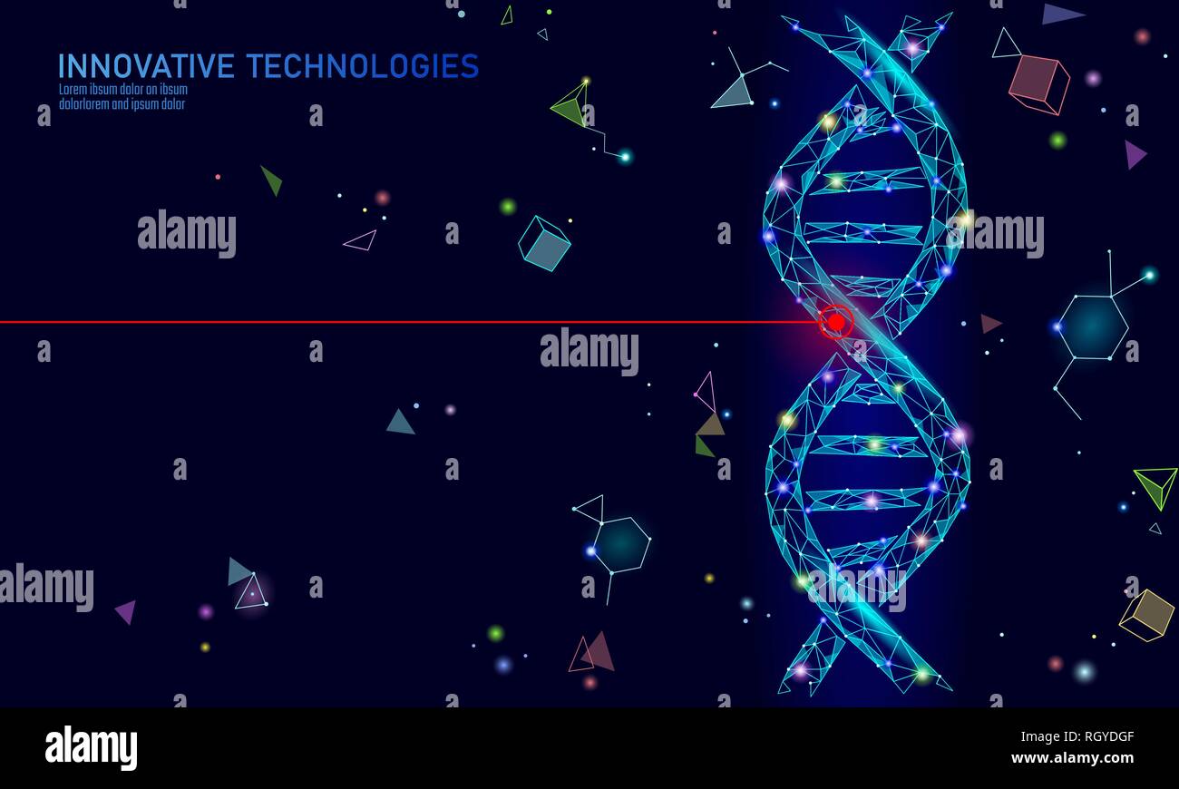 Dna spiral 3d polygonal Stock Vector Images - Alamy