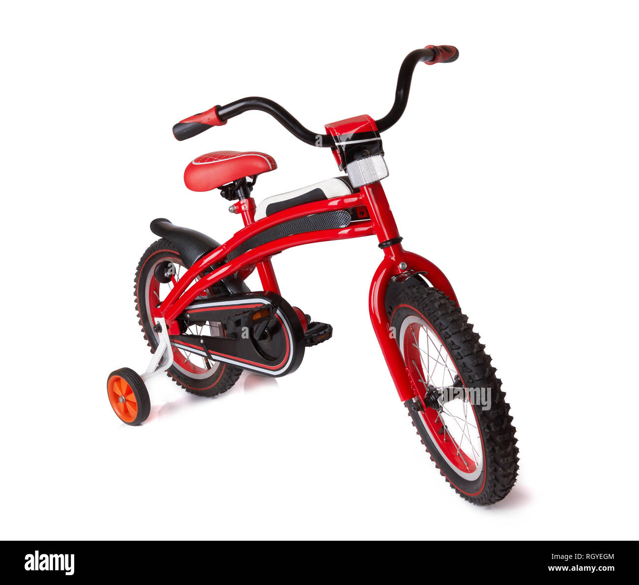 red bicycle for children isolated on white background Stock Photo - Alamy