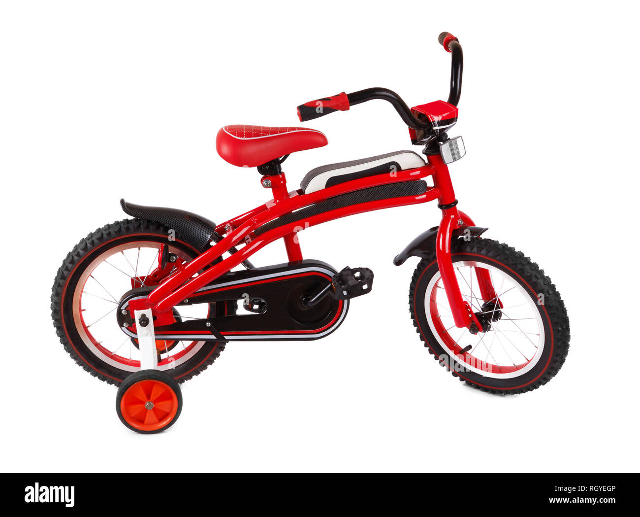 red bicycle for children isolated on white background Stock Photo - Alamy